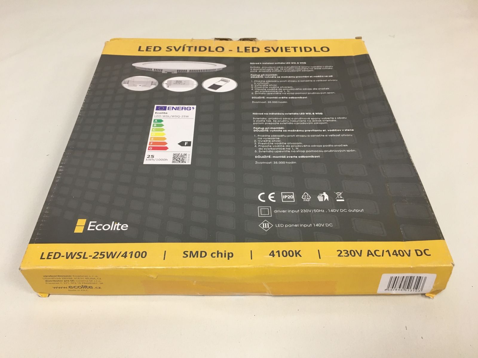 Světlo Lada LED 25W, 4100K, 2260lm, vestavné 229 Kč