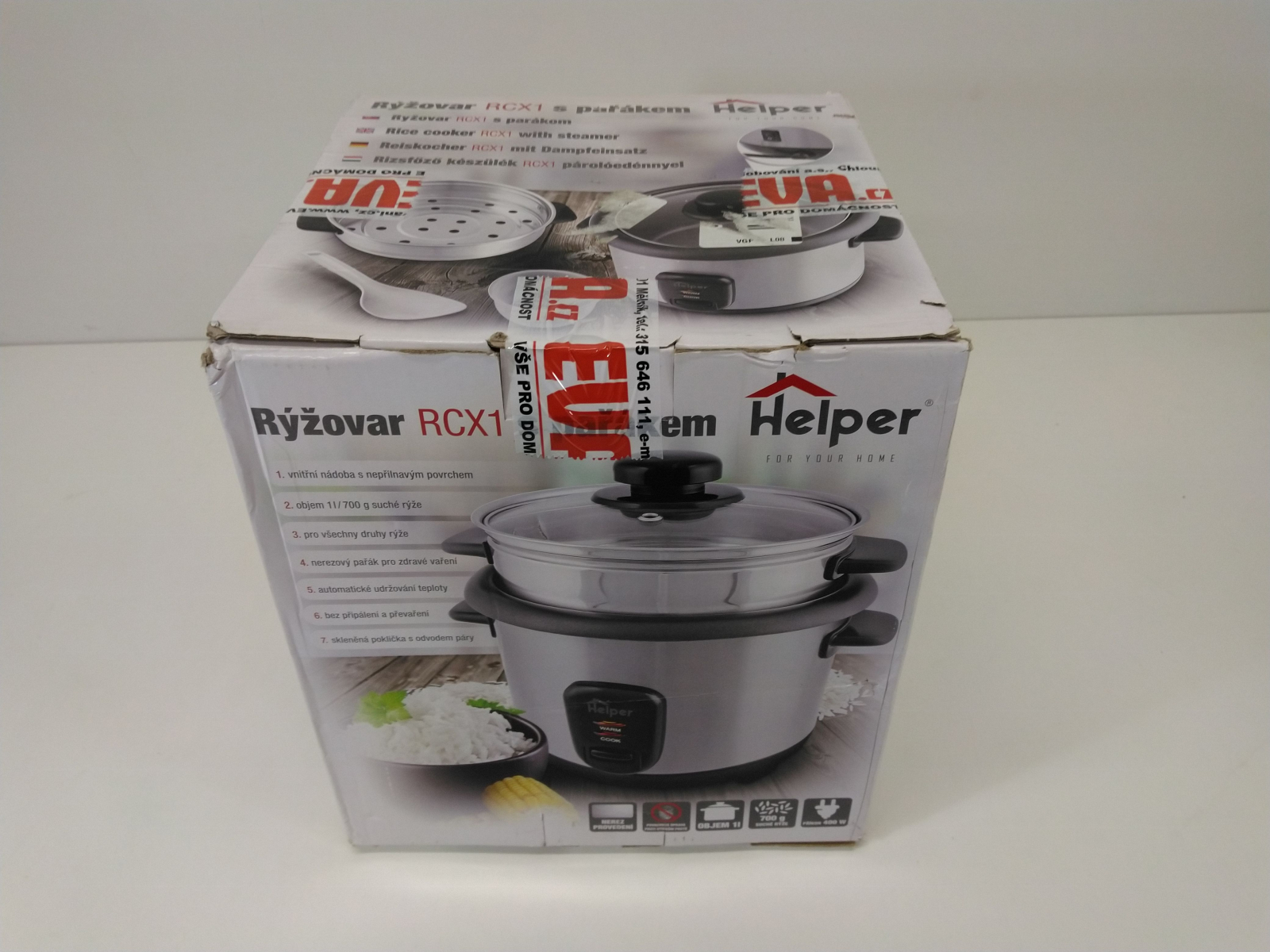 Hrnec na rýži Helper RCX1 s pařákem, 1l 350 Kč