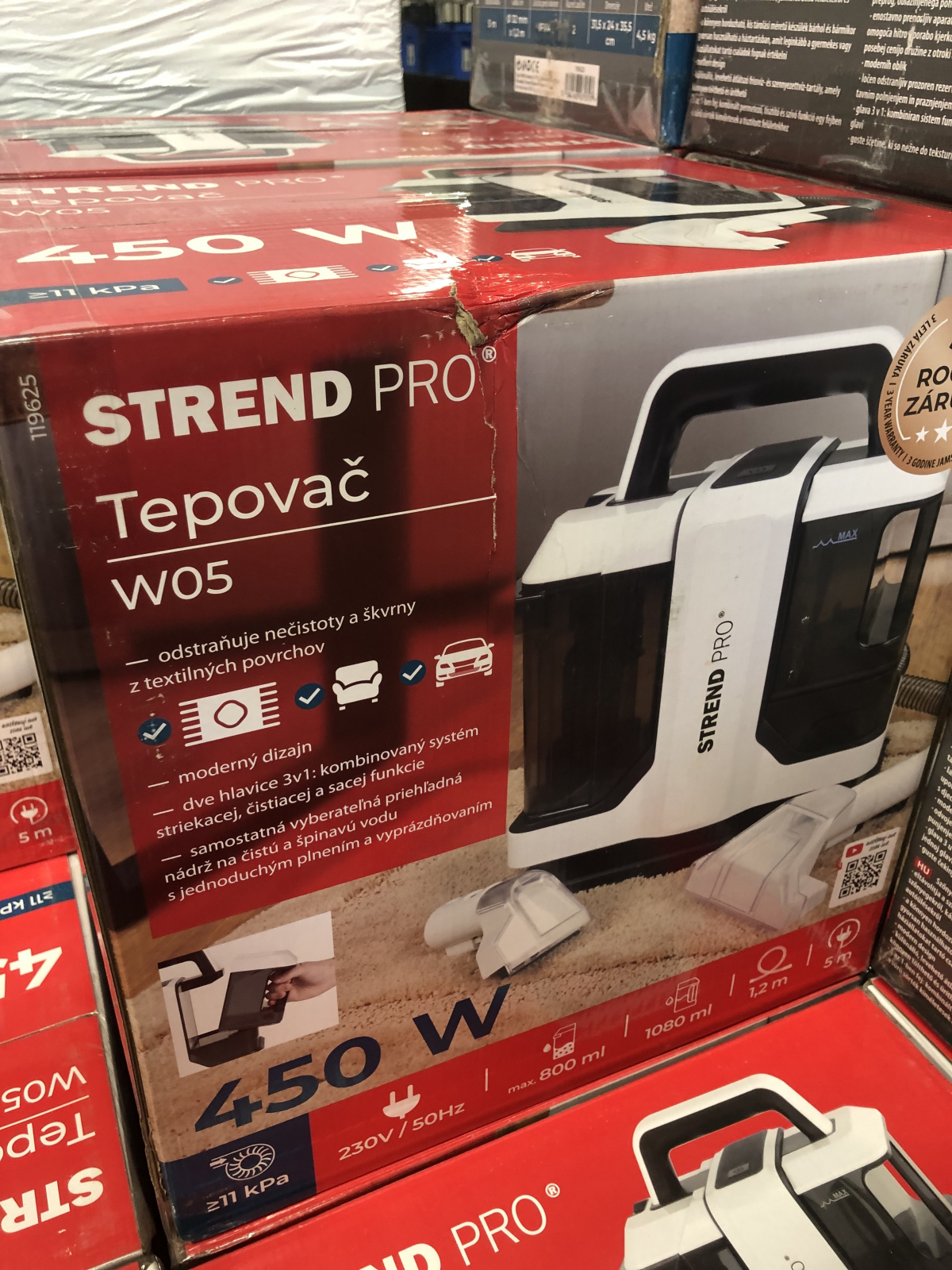Tepovač Strend Pro W05, 450W, čistič skvrn 2200 Kč