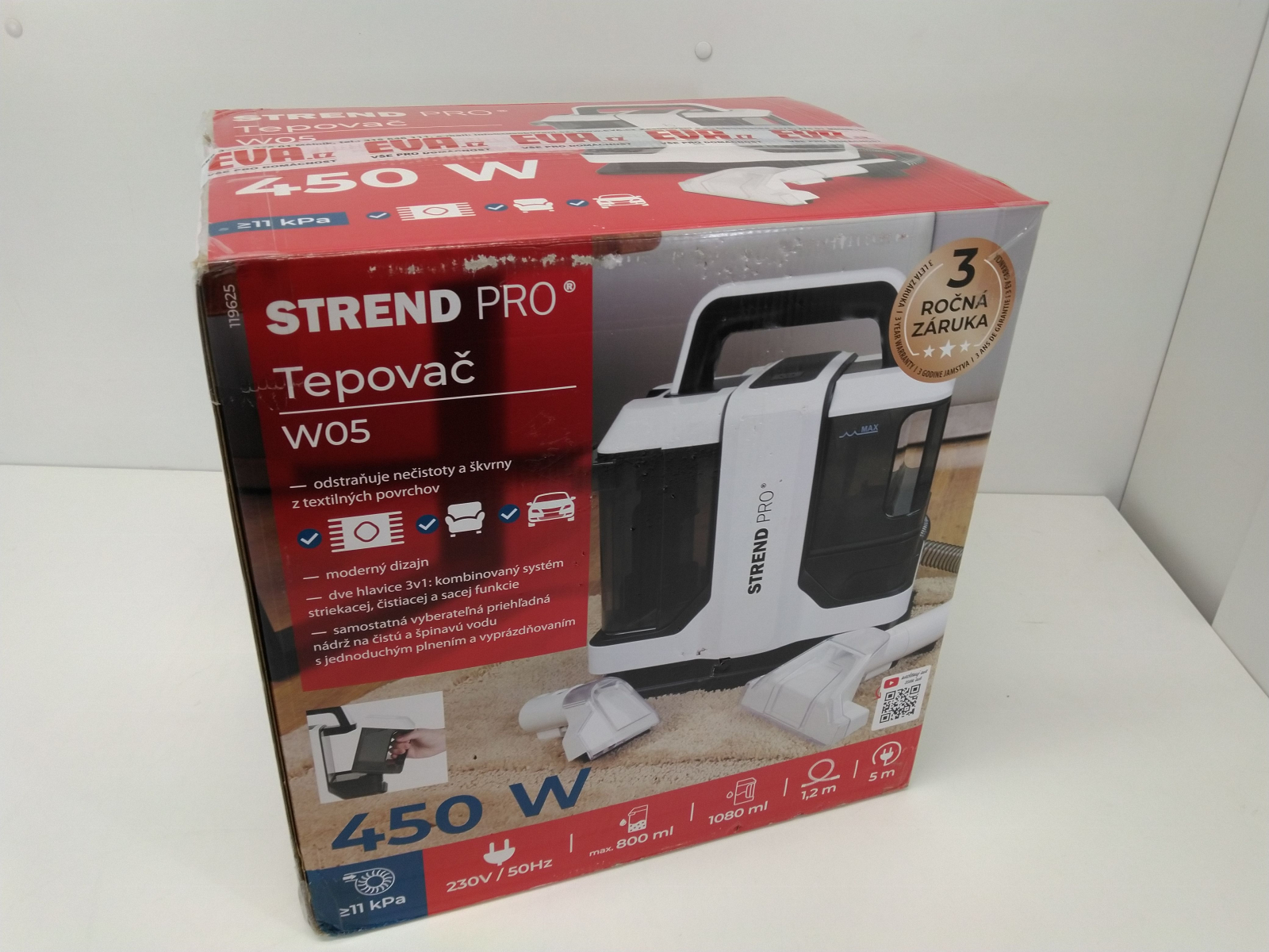 Tepovač Strend Pro W05, 450W, čistič skvrn 2200 Kč