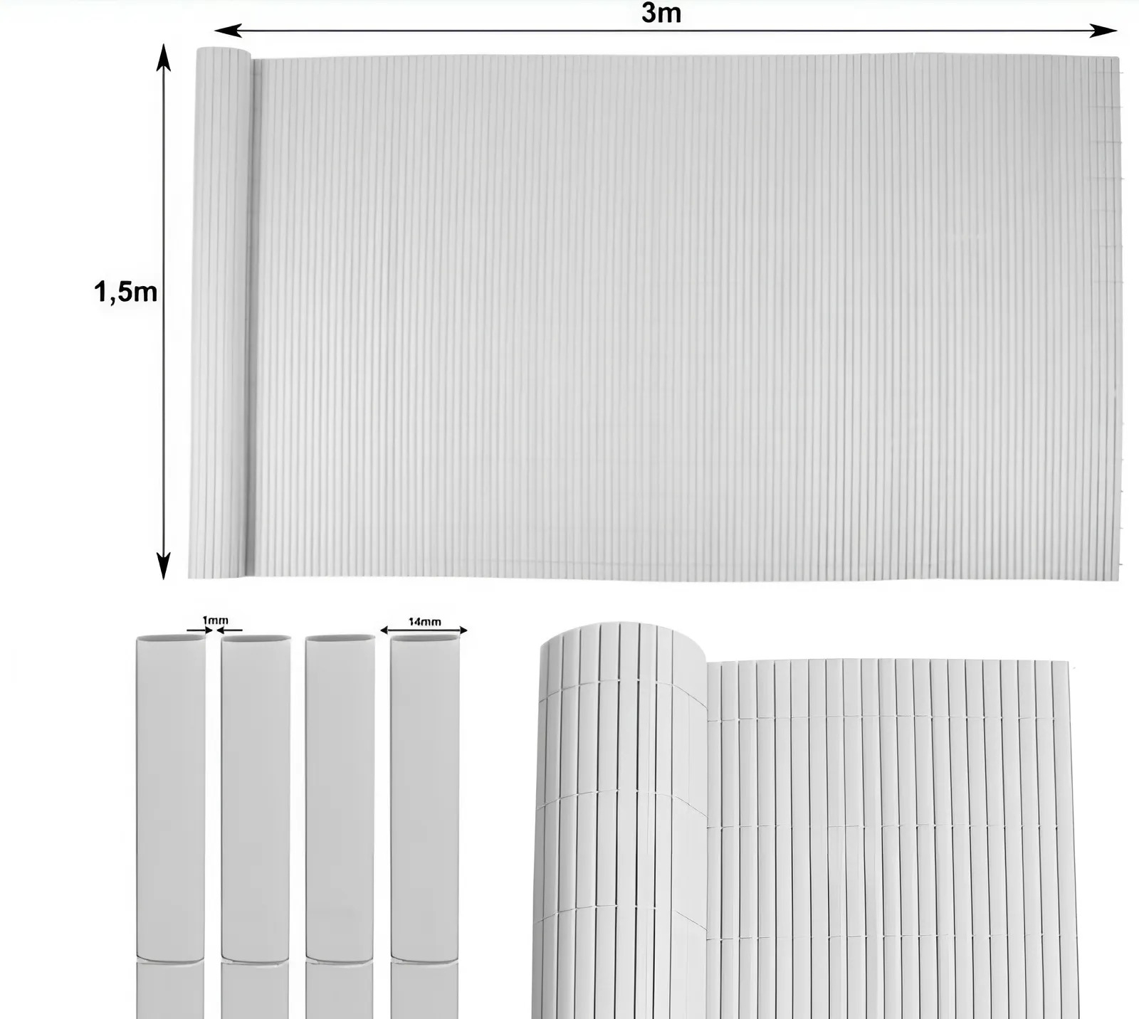 Plot PVC 3m x 1,5m světle šedá 550 Kč