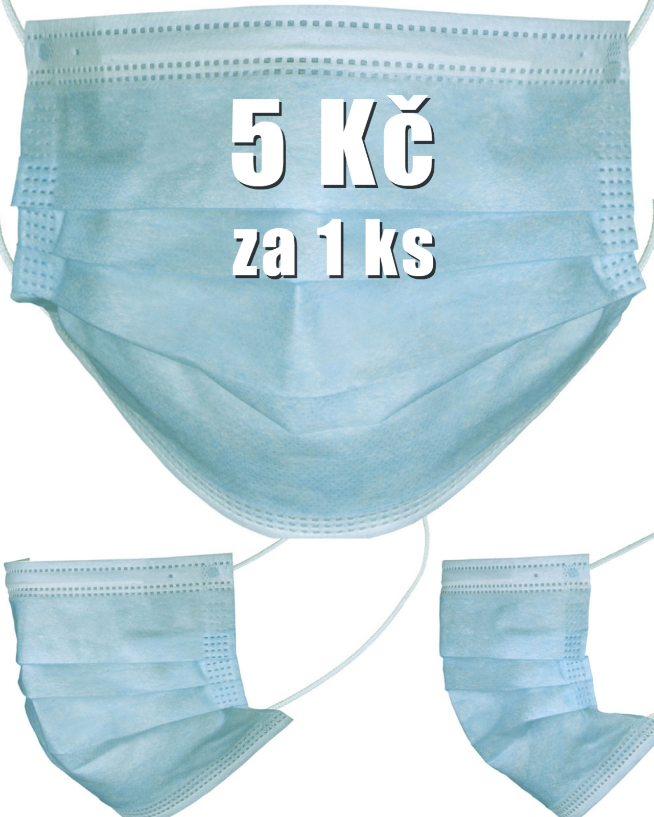 Ochranná rouška modrá 50 ks 250 Kč
