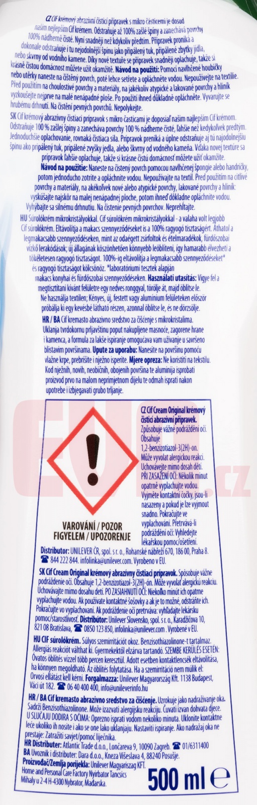 CIF Cream Original 500 ml 33 Kč